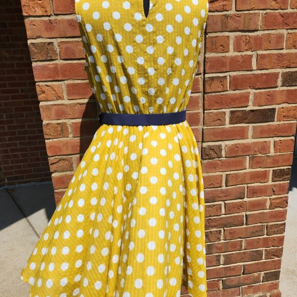 Tulip | Dresses | Tulip Brand Sun Dress With Yellow Color Blue Belt And ...
